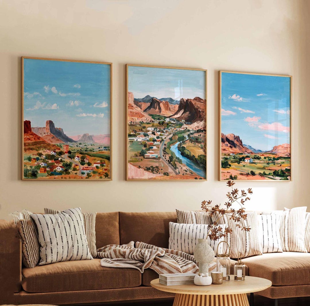 Set of 3 Moab Posters, USA Travel Prints, Utah Desert Wall Art Sets ...