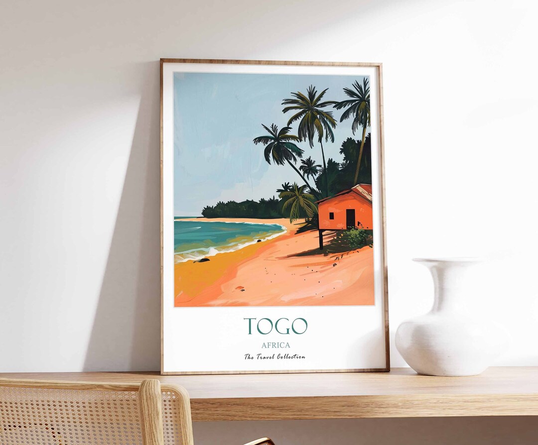 Togo Poster, Togo Art, Beach Travel Poster, History Poster, Ancient ...