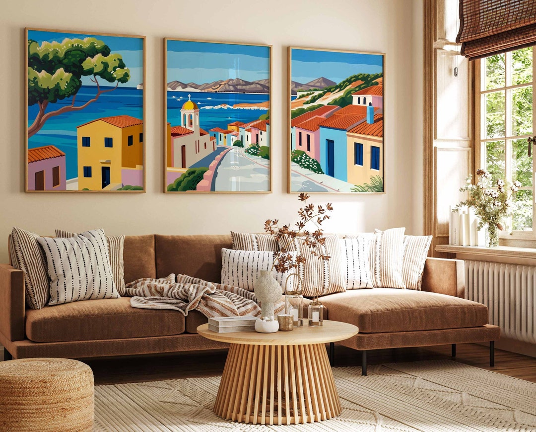 Set of 3 Rhodes Travel Prints, Rhodes Travel Posters, Set of 3 Greek ...