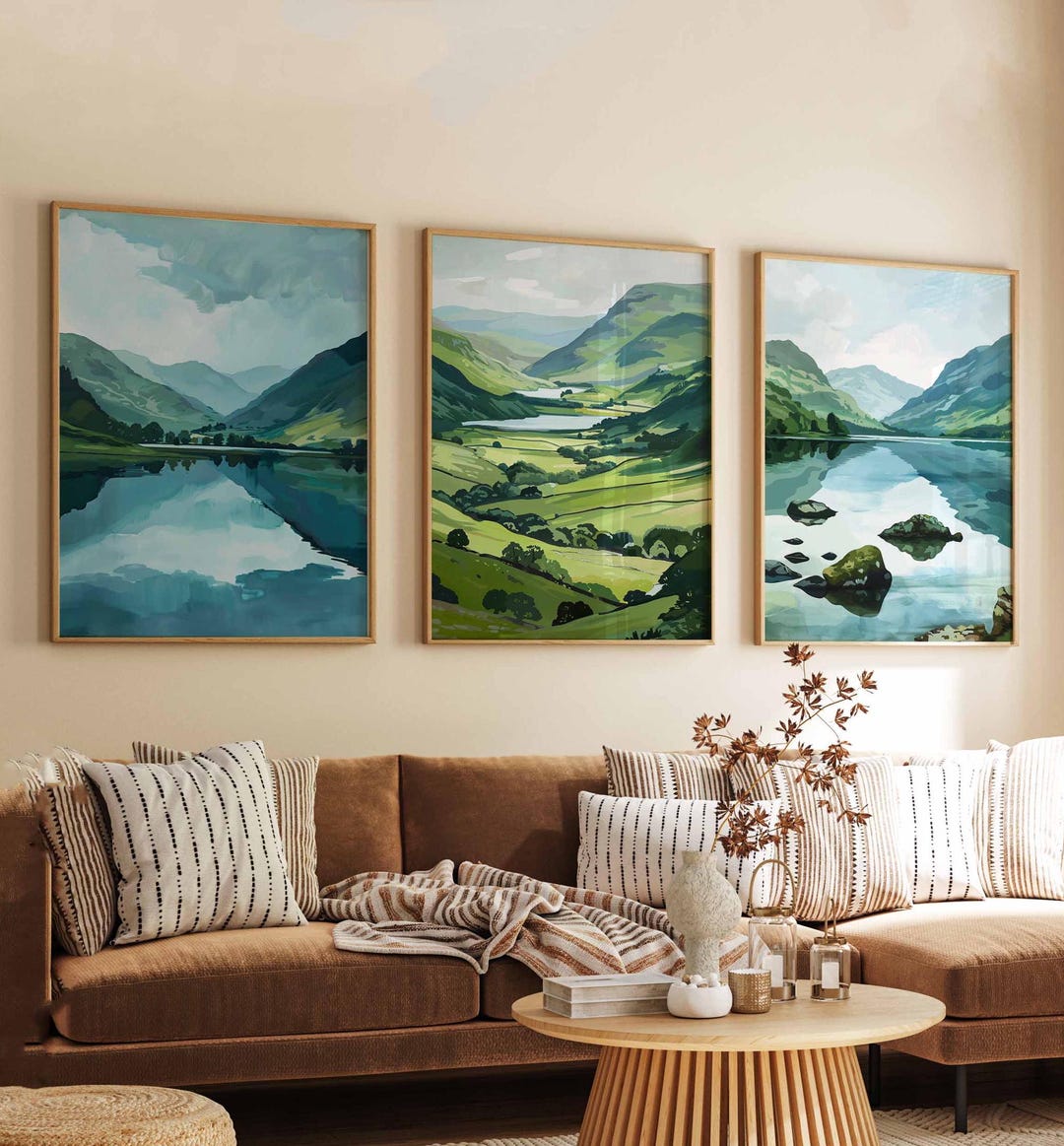 Set of 3 Lake District Posters, Lake District Prints, Lake District ...