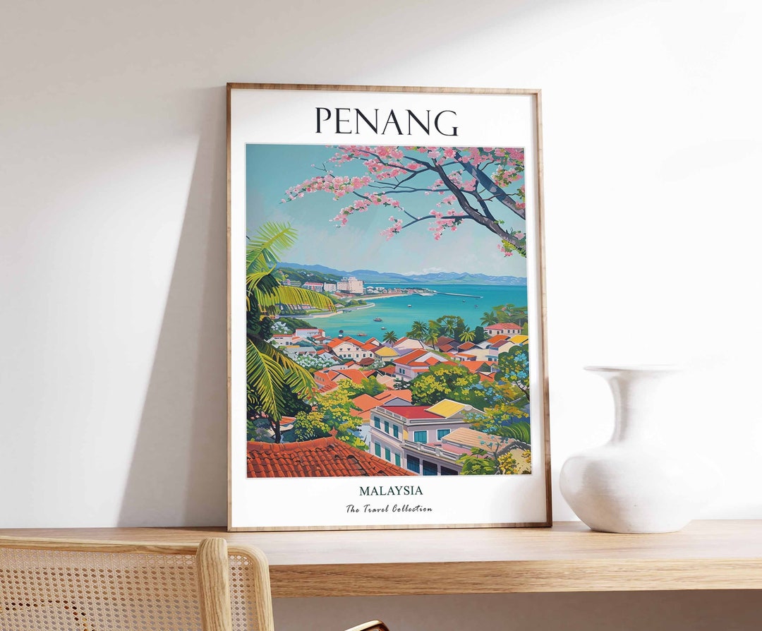 Penang Poster, Malaysia Poster, Asian Poster, Penang Travel Decor ...