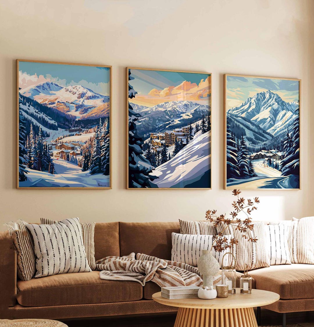 Snowbird Ski Poster Set, Snowbird Print, Austria Poster, Austria Print ...