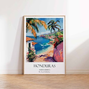 Honduras Print, Honduras Travel Poster, North America Travel Poster ...