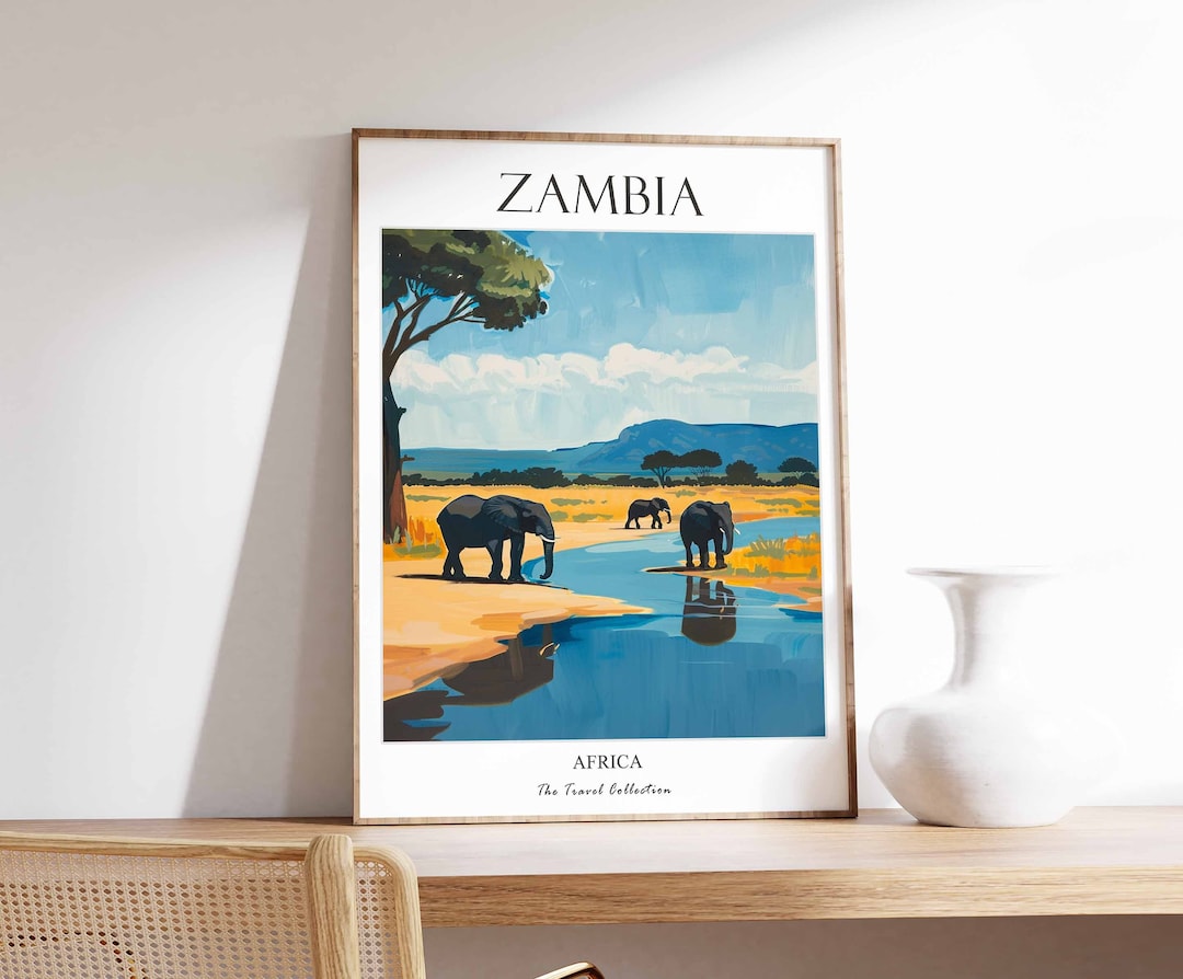 Zambia Poster, Zambia Wall Art, Beach Travel Poster, History Poster ...
