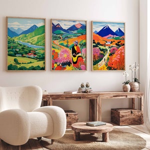 Set of 3 Chile Prints, Vintage Chile Floral Posters, Indigenous Art ...