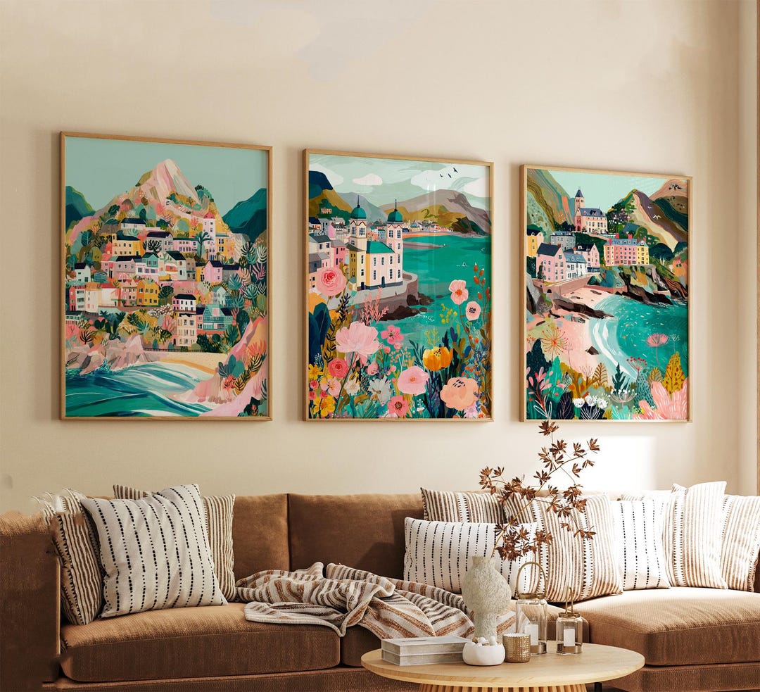 Set of 3 Ilfracombe Travel Posters, Devon Coastal Wall Art, UK Seaside ...