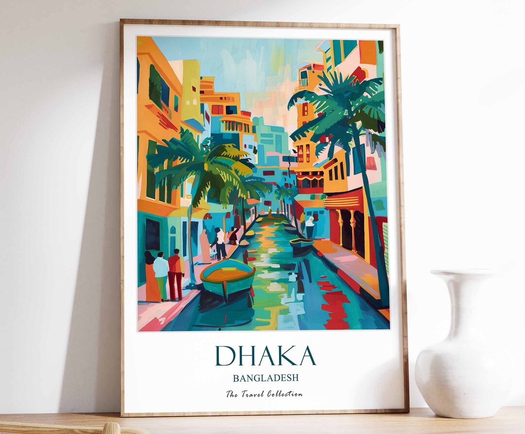 Dhaka Print, Dhaka Travel Poster, Middle East Travel Print, Islamic ...