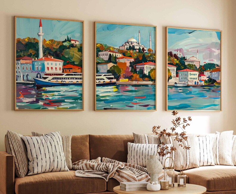 Set of 3 Istanbul Posters, Istanbul Travel Prints, Istanbul Art ...
