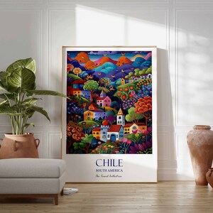 Chile Poster, Chile Travel Print, South American Travel Art, Tropical ...