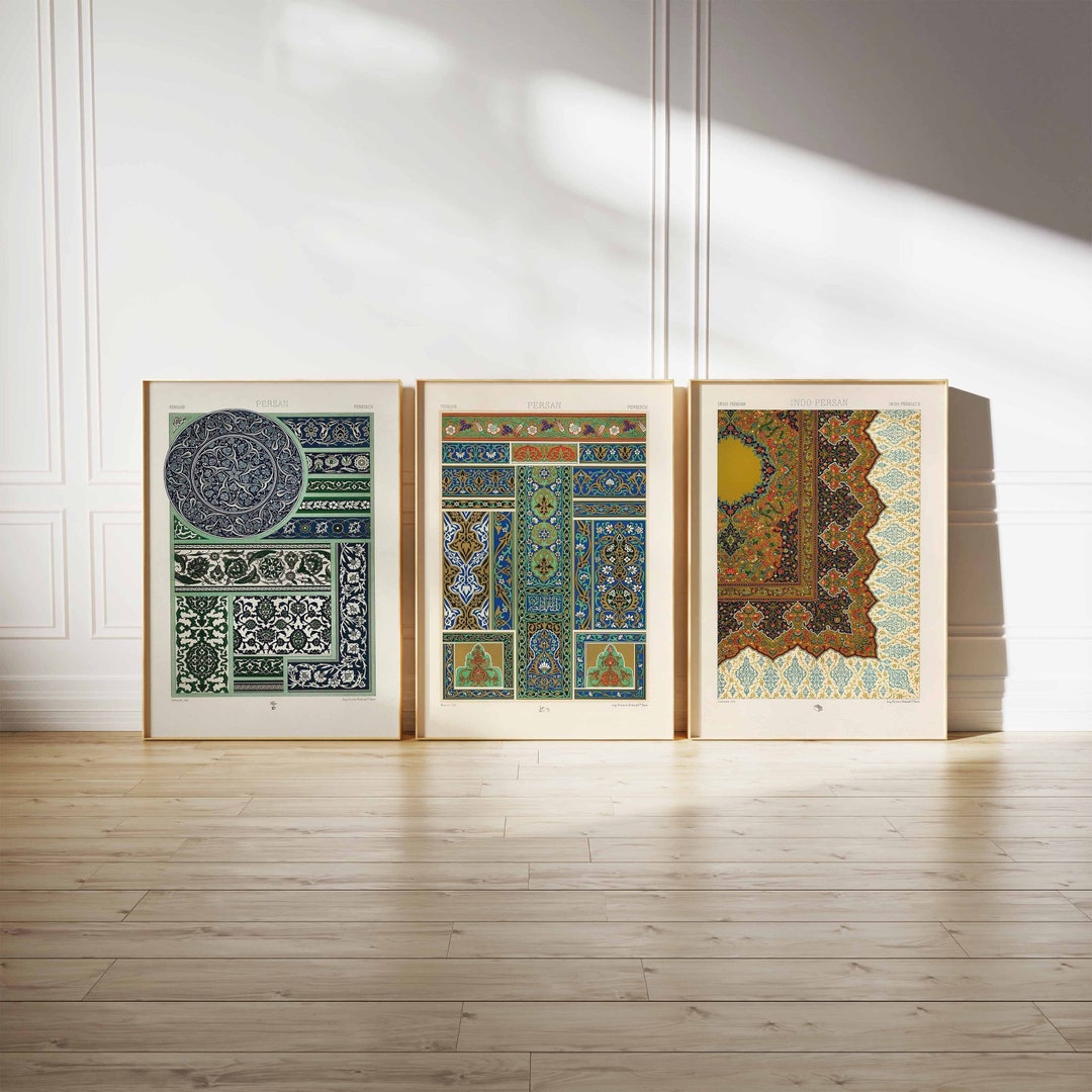 Set of 3 Persian Posters, Persian Wall Art, Vintage Arabic Decor ...