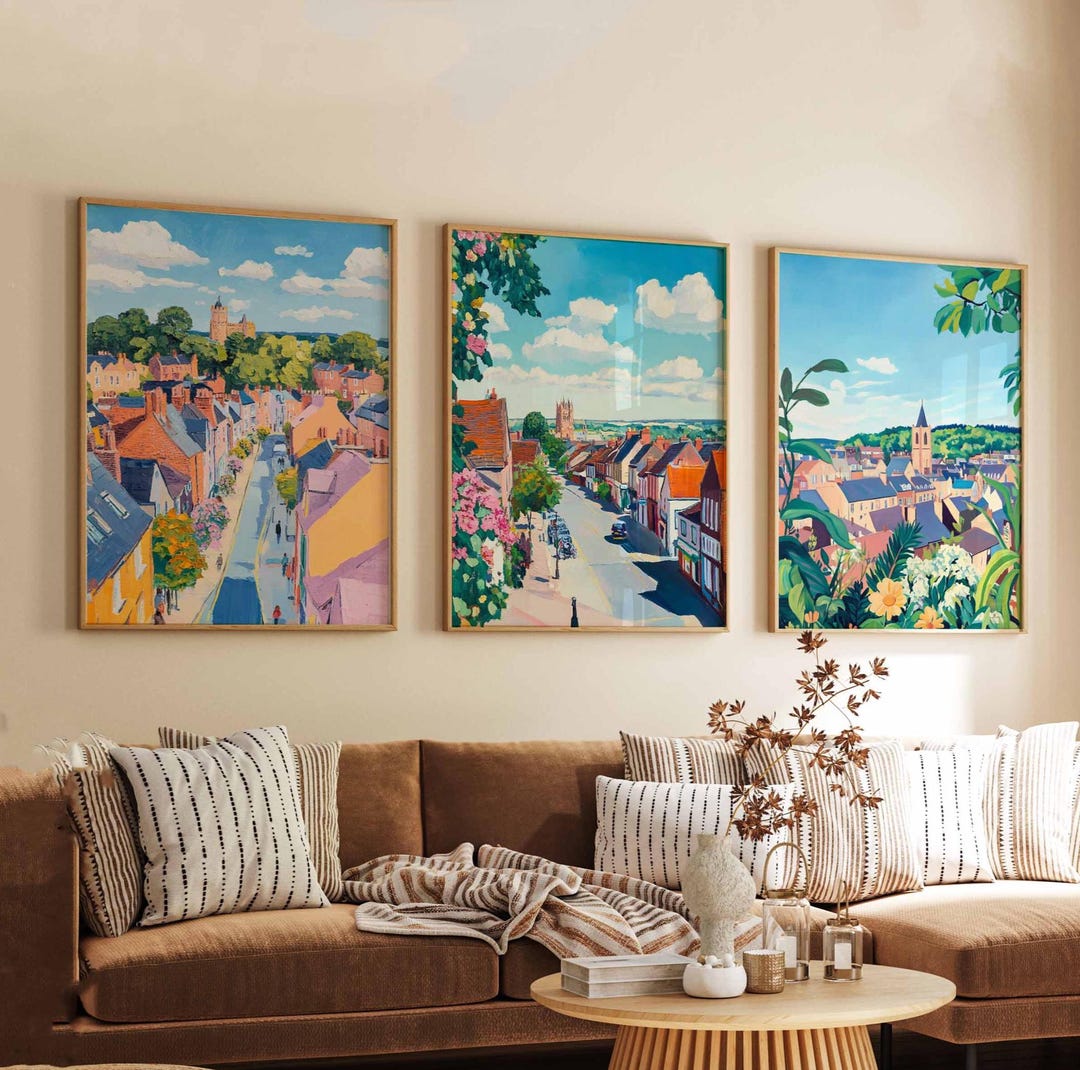 Set of 3 Wrexham Posters, Wales Travel Prints, City Wall Art Sets ...