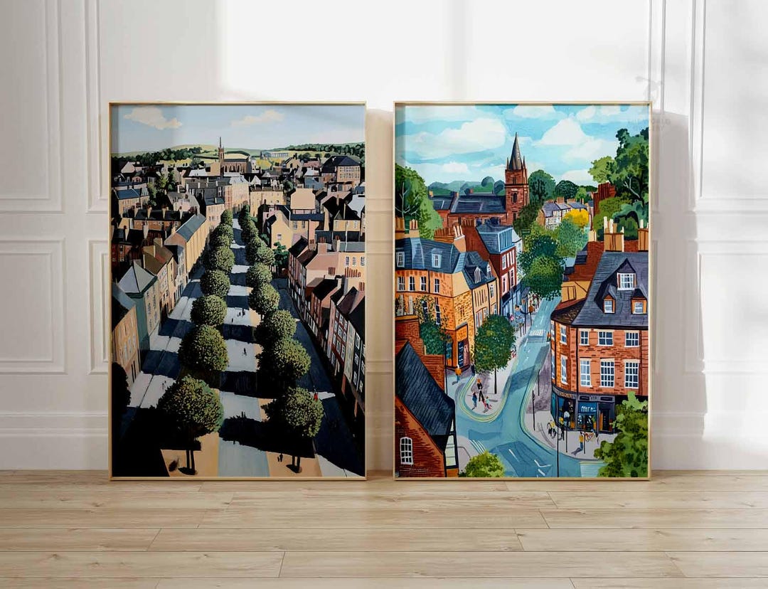 Set of 2 Northampton Posters, England Travel Prints, UK City Wall Art ...