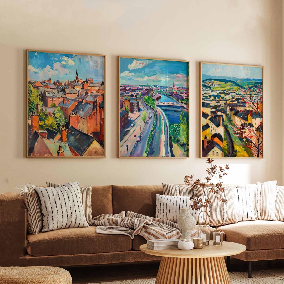 Set of 3 Warrington Posters, England Travel Posters, UK Wall Art Prints ...