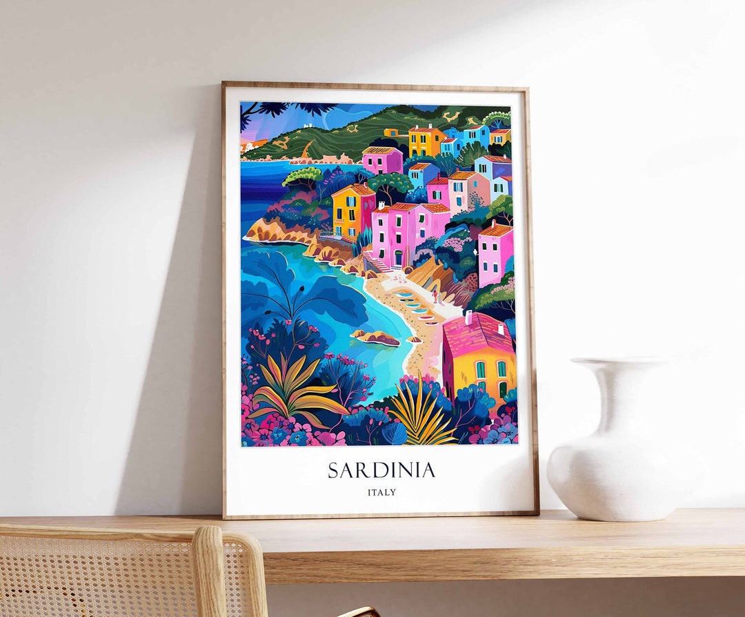 Sardinia Poster, Italy Poster, Mediterranean Poster, Coastal Decor ...
