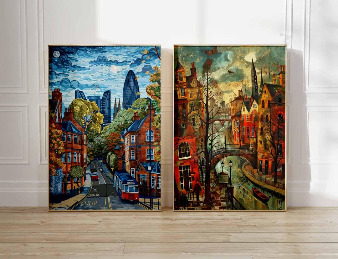 Set of 2 Lewisham Posters, London Travel Prints, UK City Wall Art ...