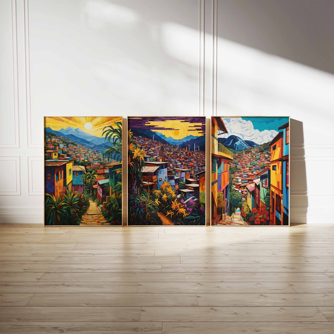 Set of 3 Medellín Colombia Posters, Vintage Colombian Floral Prints ...