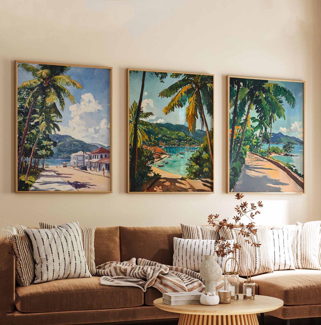 Set of 3 Seychelles Posters, Island Travel Prints, Seychelles Wall Art ...