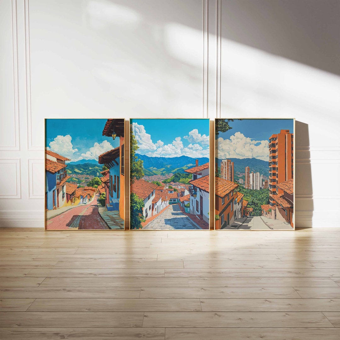 Set of 3 Colombia Poster Set, Vintage Colombia Art Set, Colombia Poster ...