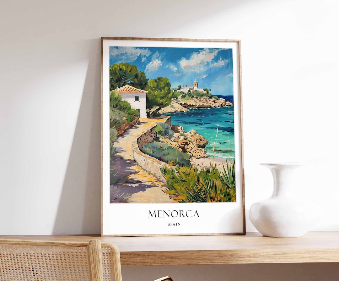 Menorca Poster, Spain Travel Decor, Menorca Landscape Artwork ...