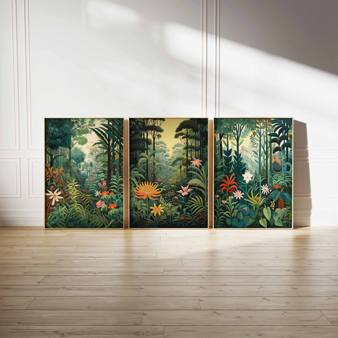 Set of 3 Vintage Botanical Posters, Set of 3 Floral Prints, Henri ...