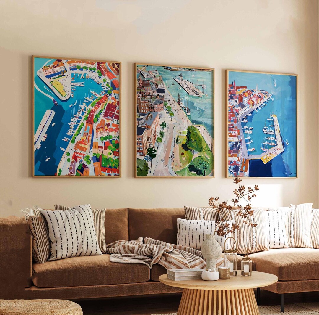 Set of 3 Poole Posters, England Coastal Prints, UK Travel Wall Art Set ...