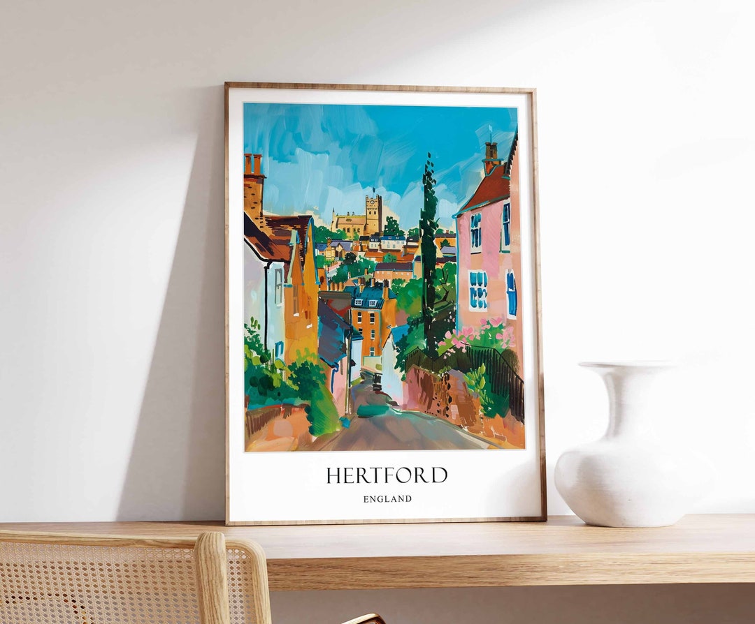 Hertford Poster, England Poster, UK Poster, Hertfordshire Poster ...