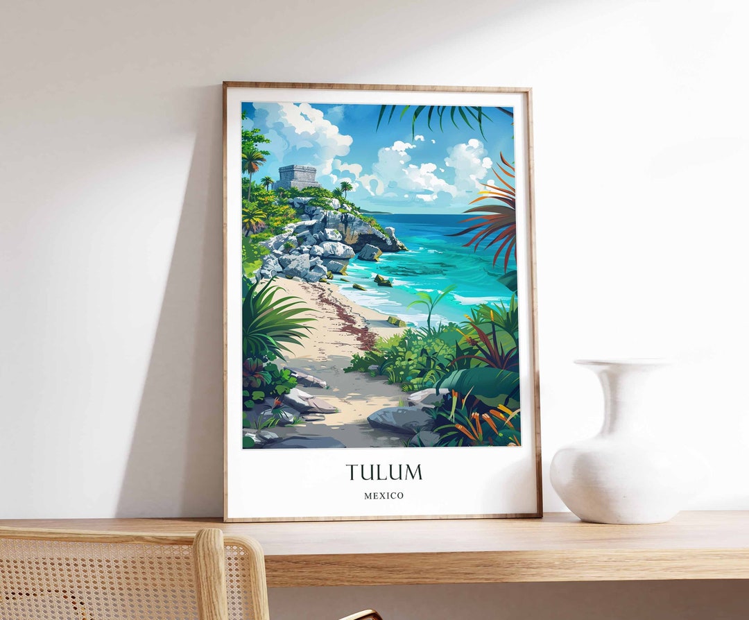 Tulum Poster, Mexico Poster, Mayan Poster, Tulum Travel Print, Tulum ...