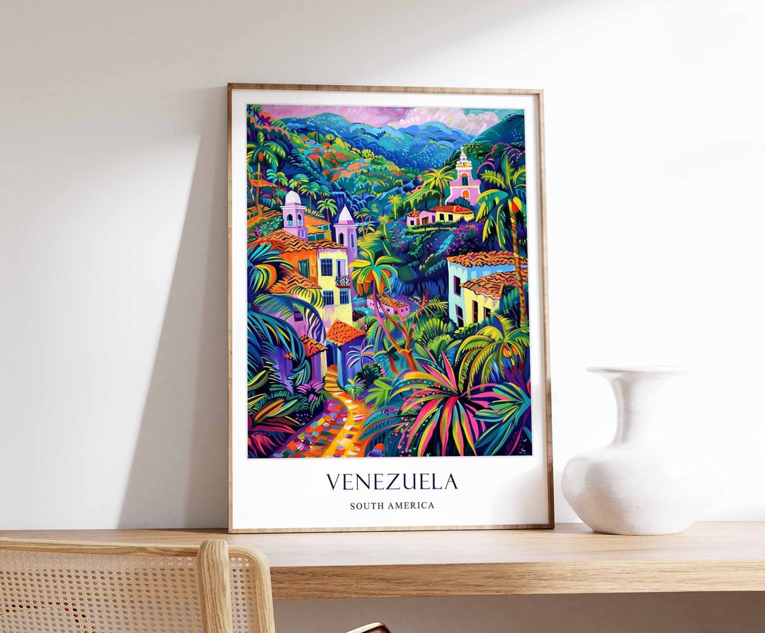 Trinidad Poster, Colorful Venezuela Decor, South America Wall Art ...