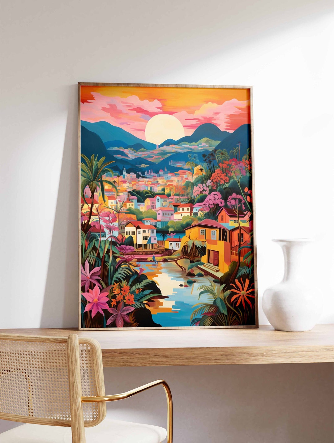 Colombia Travel Poster, Latin American Decor, Colombian Print, Floral ...