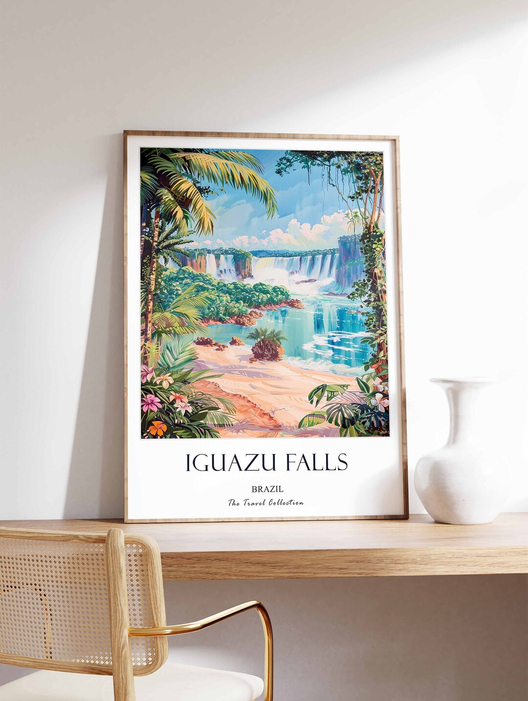 Iguazu Falls Travel Poster, Iguazu Falls Print, South America Travel ...
