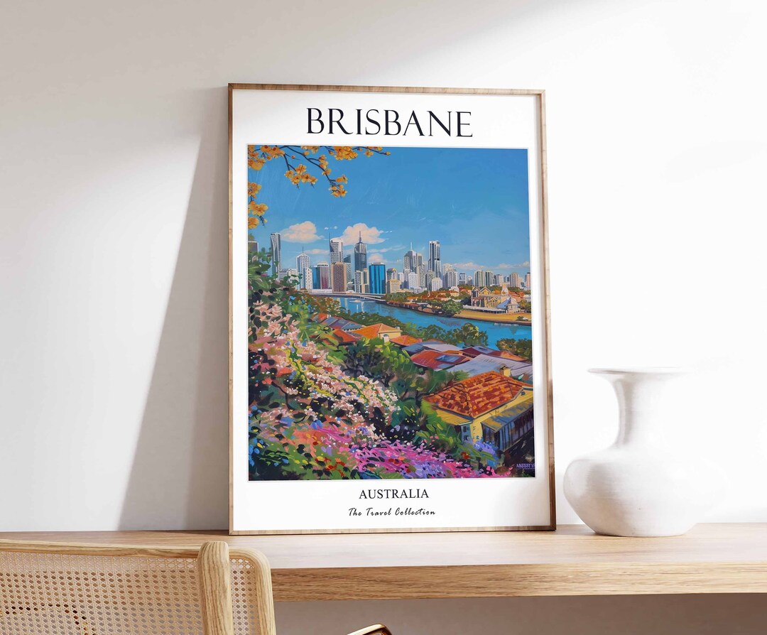 Brisbane Poster, Brisbane Print, Australia Travel Decor, Tropical Decor ...