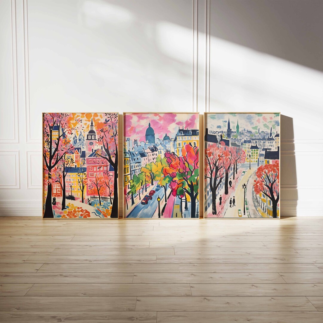 Set of 3 London Posters, Vintage English Aesthetic Prints, United ...