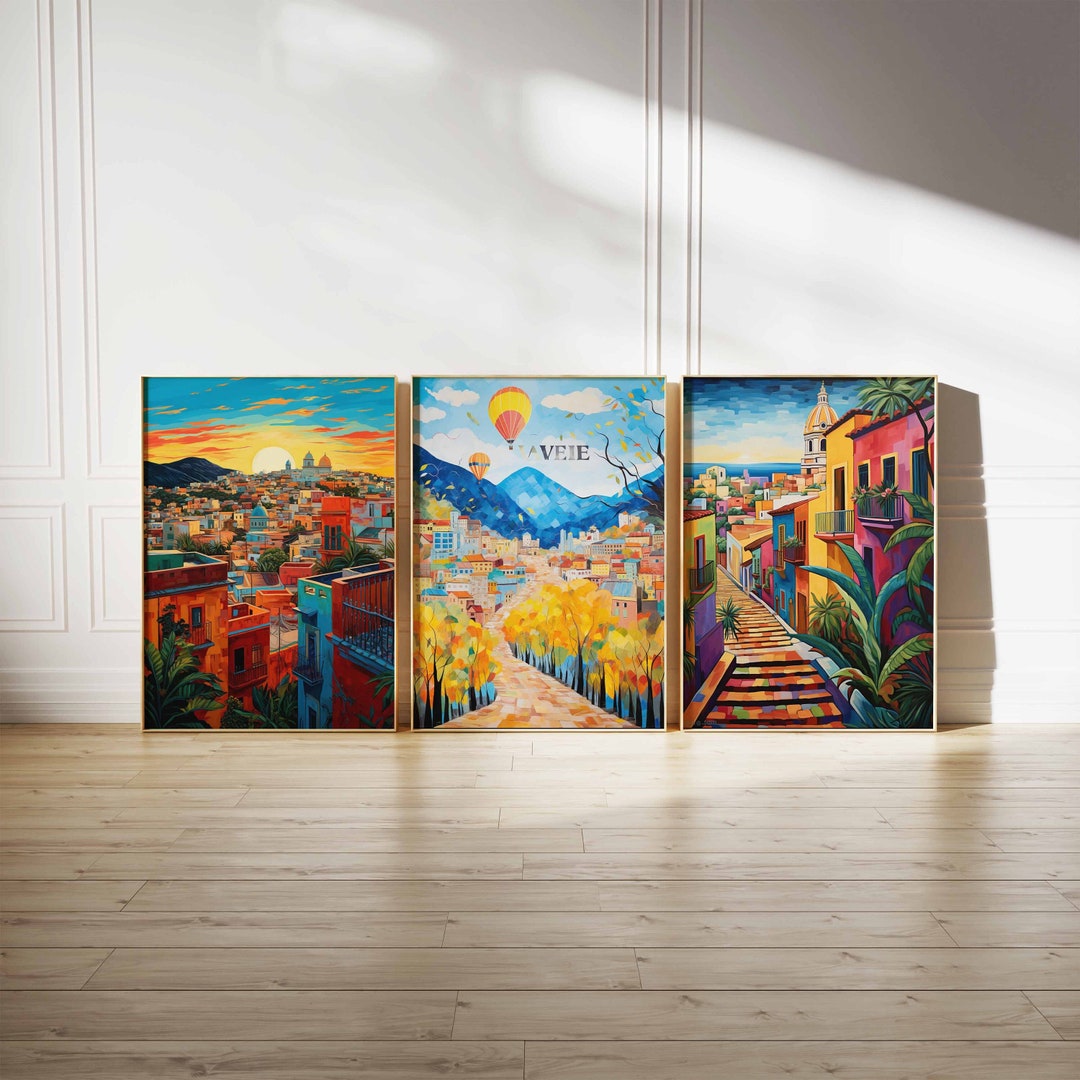 Set of 3 Valencia Venezuela Posters, Venezuela Vintage Floral Prints ...