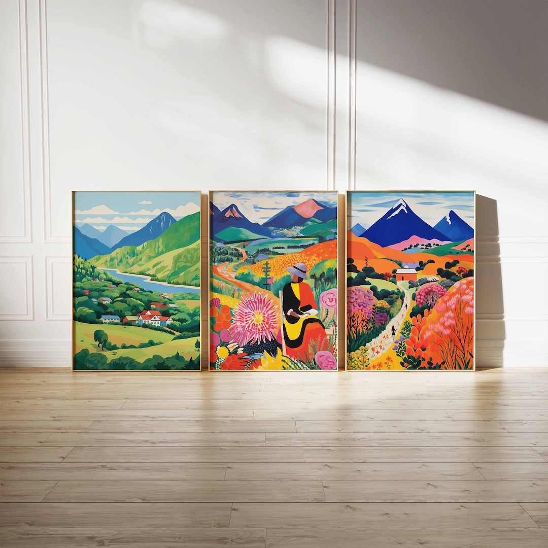 Set of 3 Chile Prints, Vintage Chile Floral Posters, Indigenous Art ...