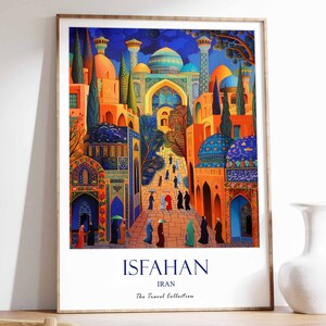 Isfahan Print, Isfahan Travel Poster, Middle East Travel Print, Islamic ...