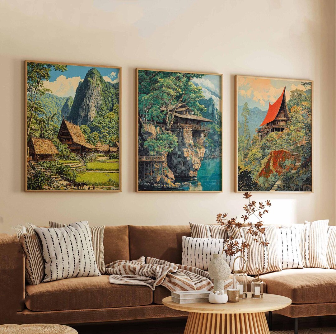 Set of 3 Sulawesi Tana Toraja Posters, Sulawesi Travel Prints, Tana ...