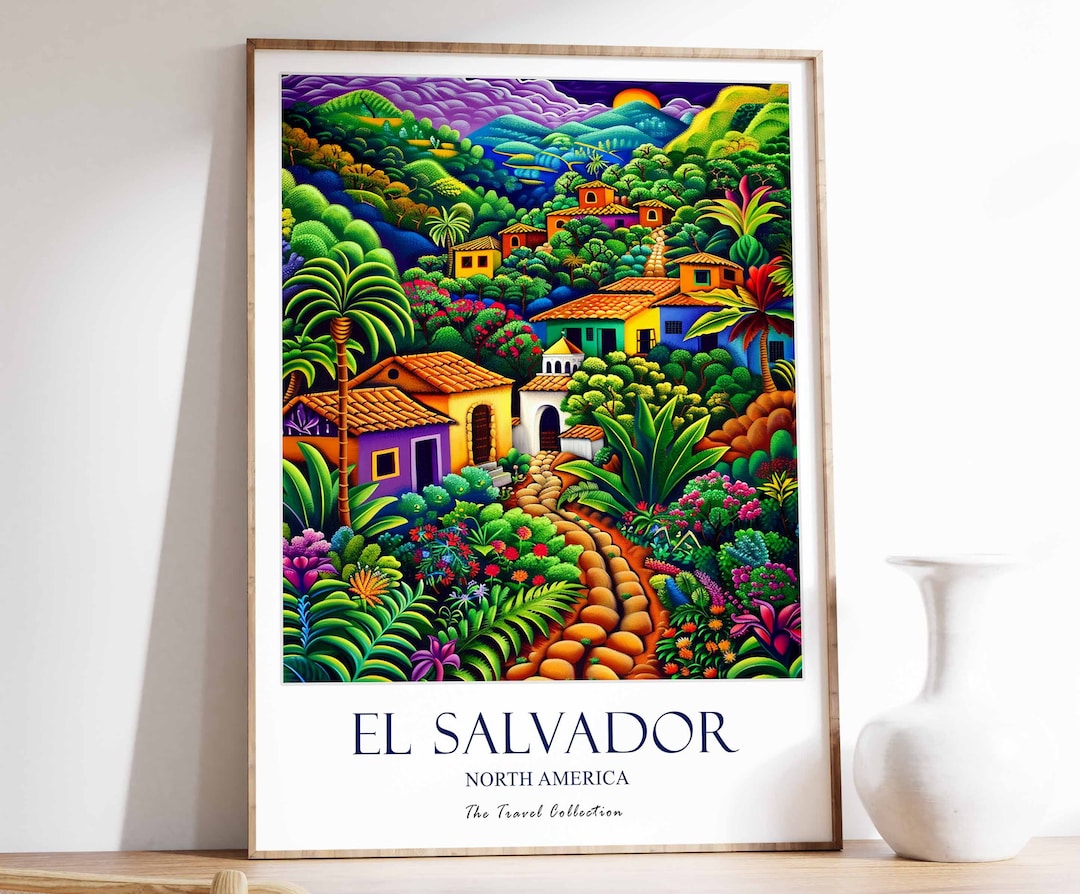 El Salvador Print, El Salvador Travel Poster, North America Travel ...