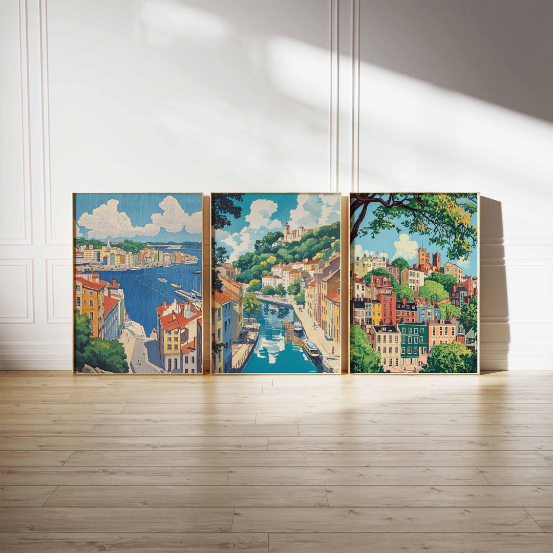 Set of 3 Bristol Poster, England Poster, UK Poster, British Poster ...