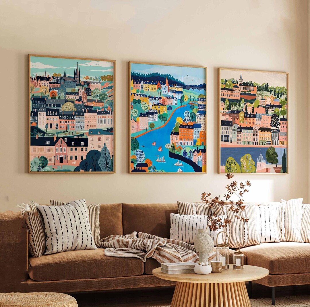 Set of 3 Derby Posters, England Travel Prints, UK City Poster Set ...