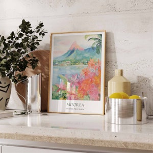 Moorea Poster, French Polynesia Poster, Tahiti Poster, Moorea Travel ...