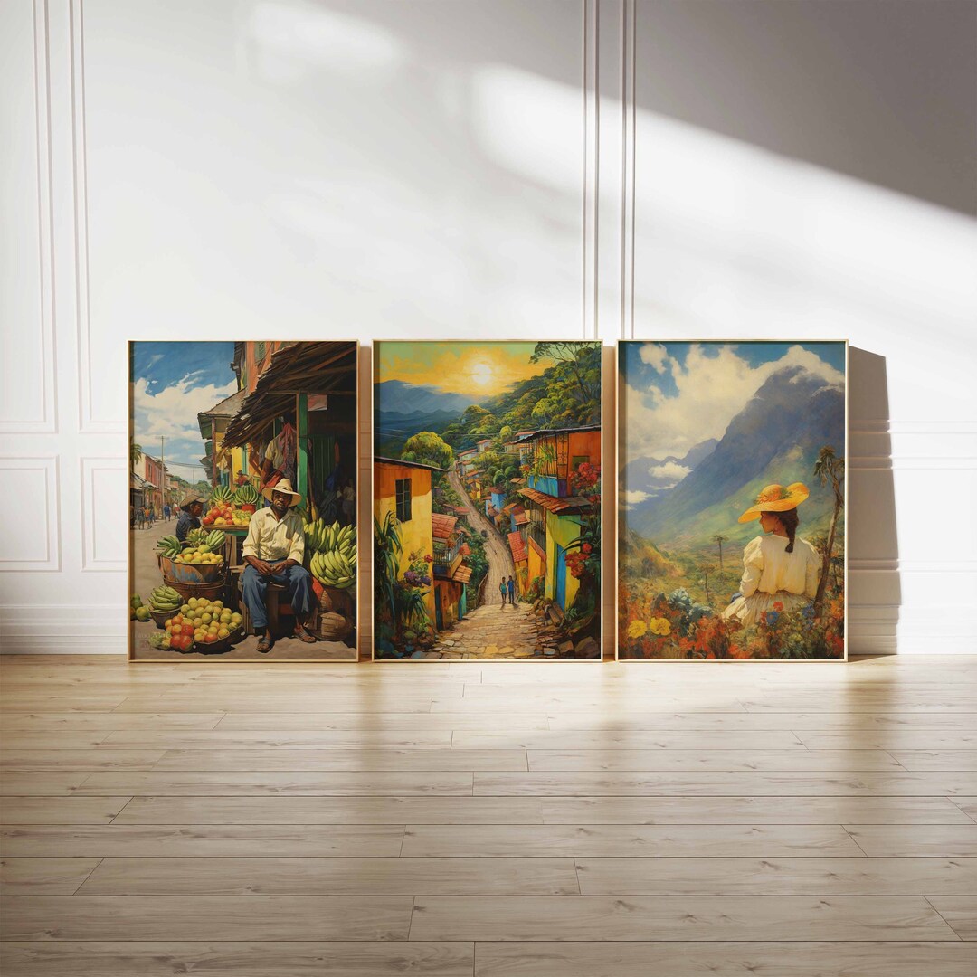 Set of 3 Venezuela Poster Set, Vintage Venezuela Floral Prints ...