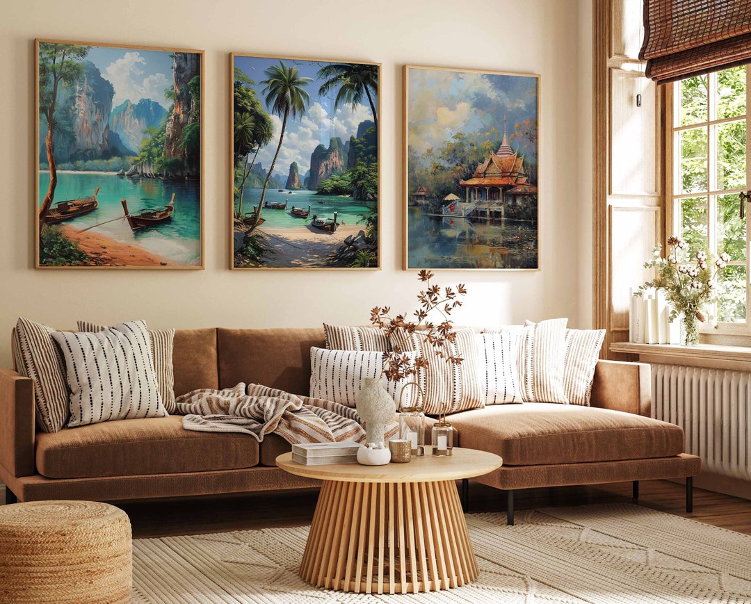 Set of 3 Thailand Posters, Thai Floral Prints, Floral Décor, Thailand ...