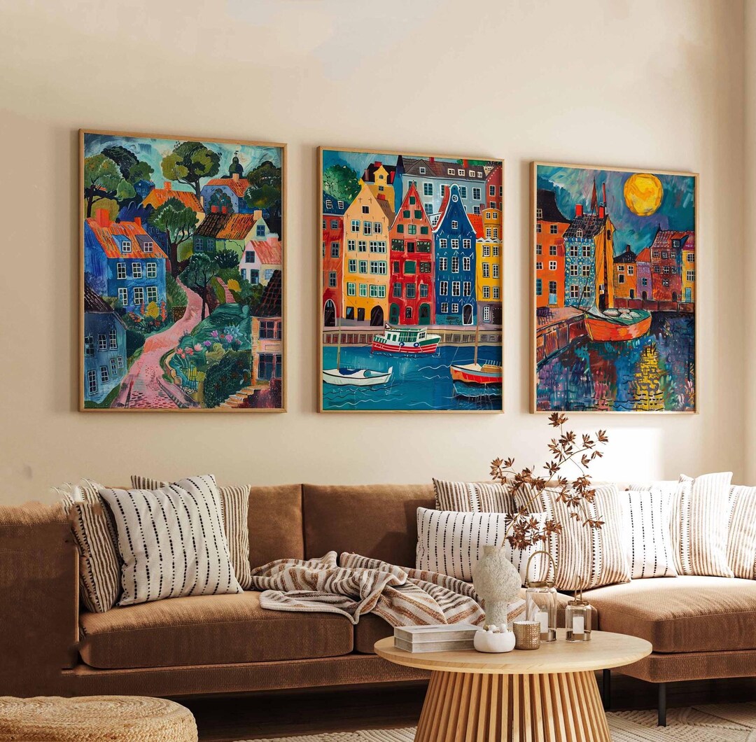 Set of 3 Copenhagen Posters, Denmark Prints, Scandinavian Wall Art ...