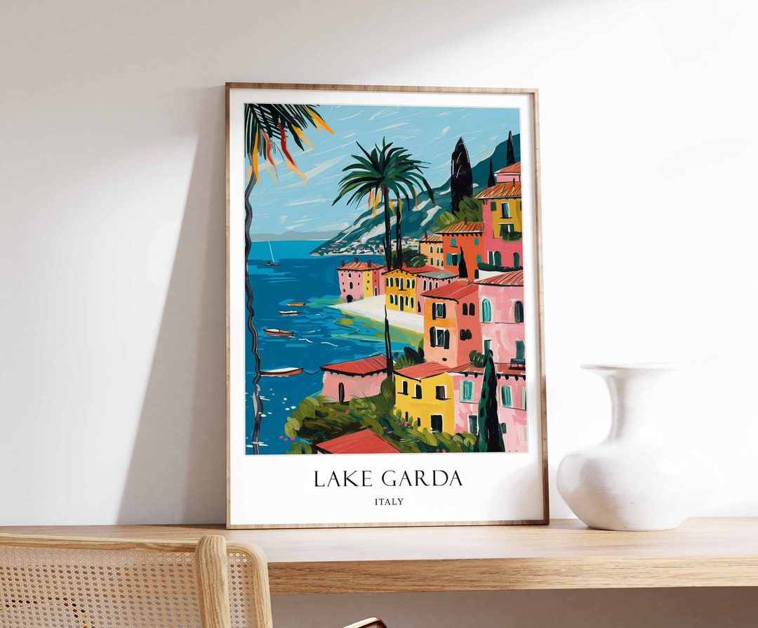 Lake Garda Poster, Italy Poster, Italian Poster, European Poster, Lake ...