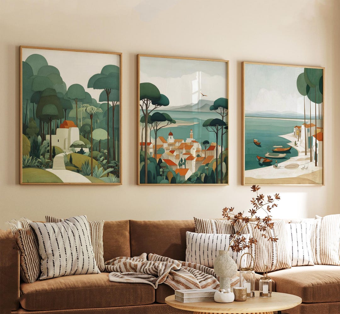 Penang Malaysia Poster Set of 3, Vintage Travel Illustration Wall Art ...