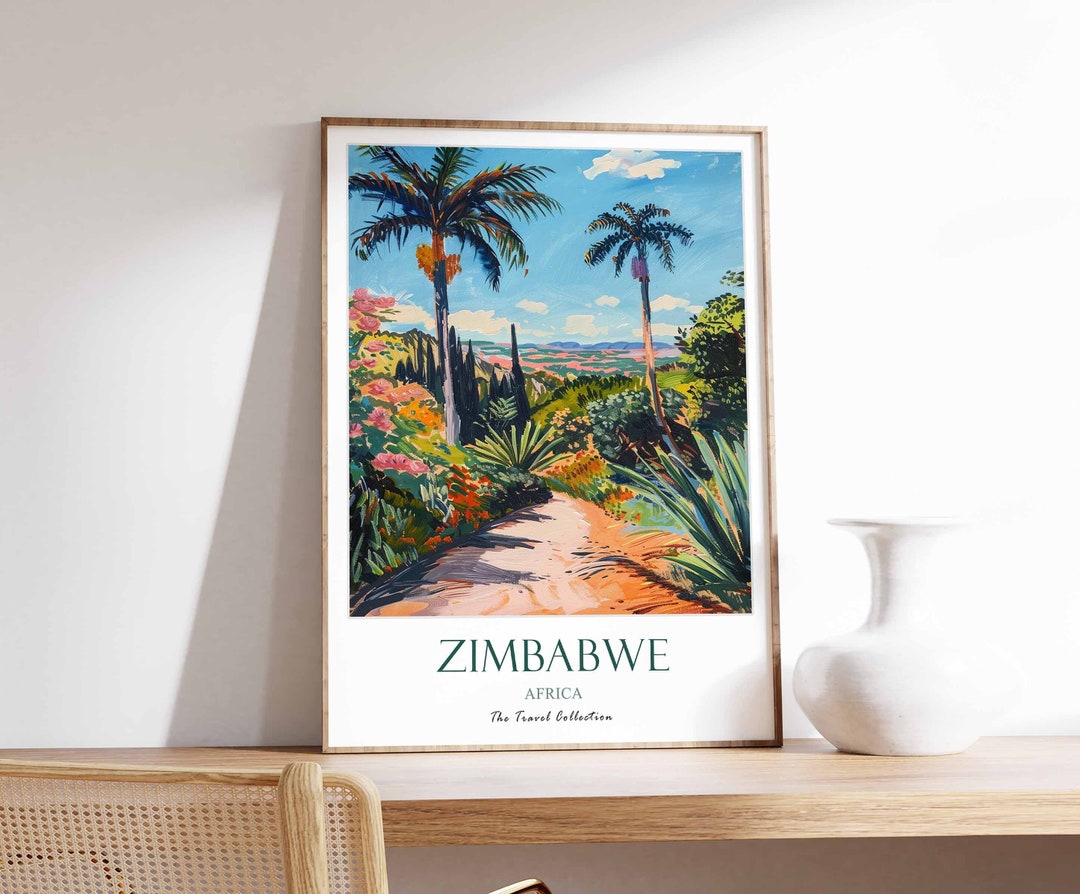 Zimbabwe Poster, Africa Poster, African Print, Zimbabwe Wall Decor ...