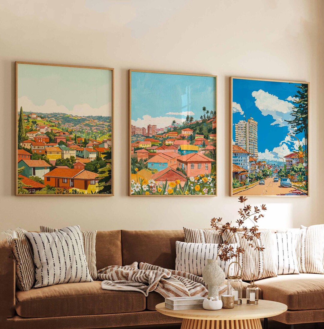 Set of 3 Kigali Posters, Kigali Wall Art, Kigali Prints, Travel Poster ...