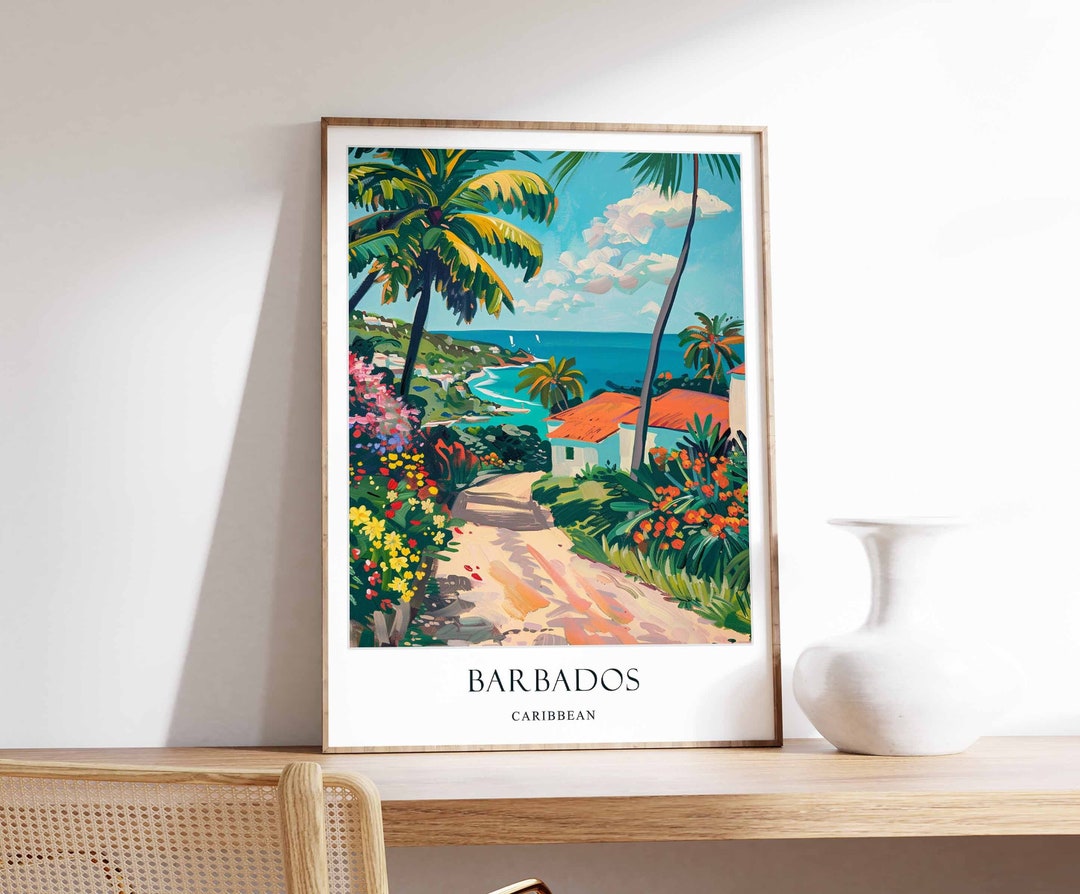 Barbados Poster, Caribbean Poster, Barbados Print, Tropical Poster ...