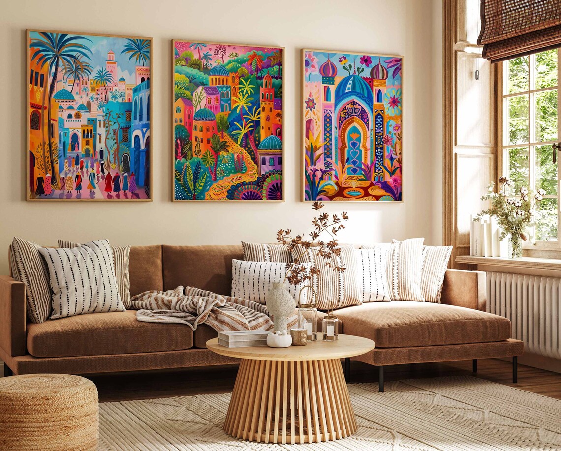 Set of 3 Morocco Posters, Moroccan Travel Prints, Islamic Travel Art ...