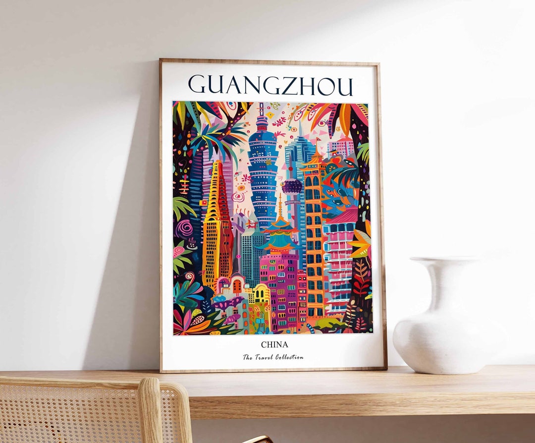 Guangzhou Poster, China Poster, China Travel Poster, Botanical Decor ...